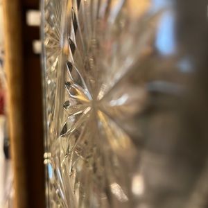 Dining | Crystal Serving Plate 5 Sections Imbedded Starburst Relief On ...